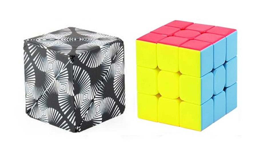 Shape Shifting Magnetic Fidget Cube & Magic 3D Lumo Puzzle Cube Set Of ...