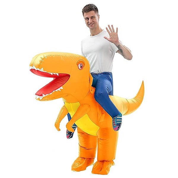 Riding A Dinosaur Suit With Automatic Battery Air Inflator For Adults ...