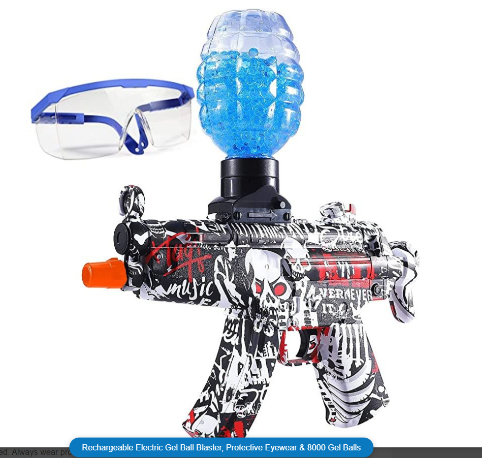 Gel Blaster, Protective Eyewear & 8000 Gel Balls - Rechargeable Electr ...